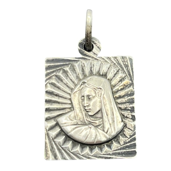 Jewelry | Art Deco Engine Turned Virgin Mary Catholic Religious ...